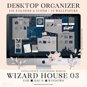 Wizards Mac Folder Icons Blue PC Desktop Icon Wizard Wand - Etsy UK