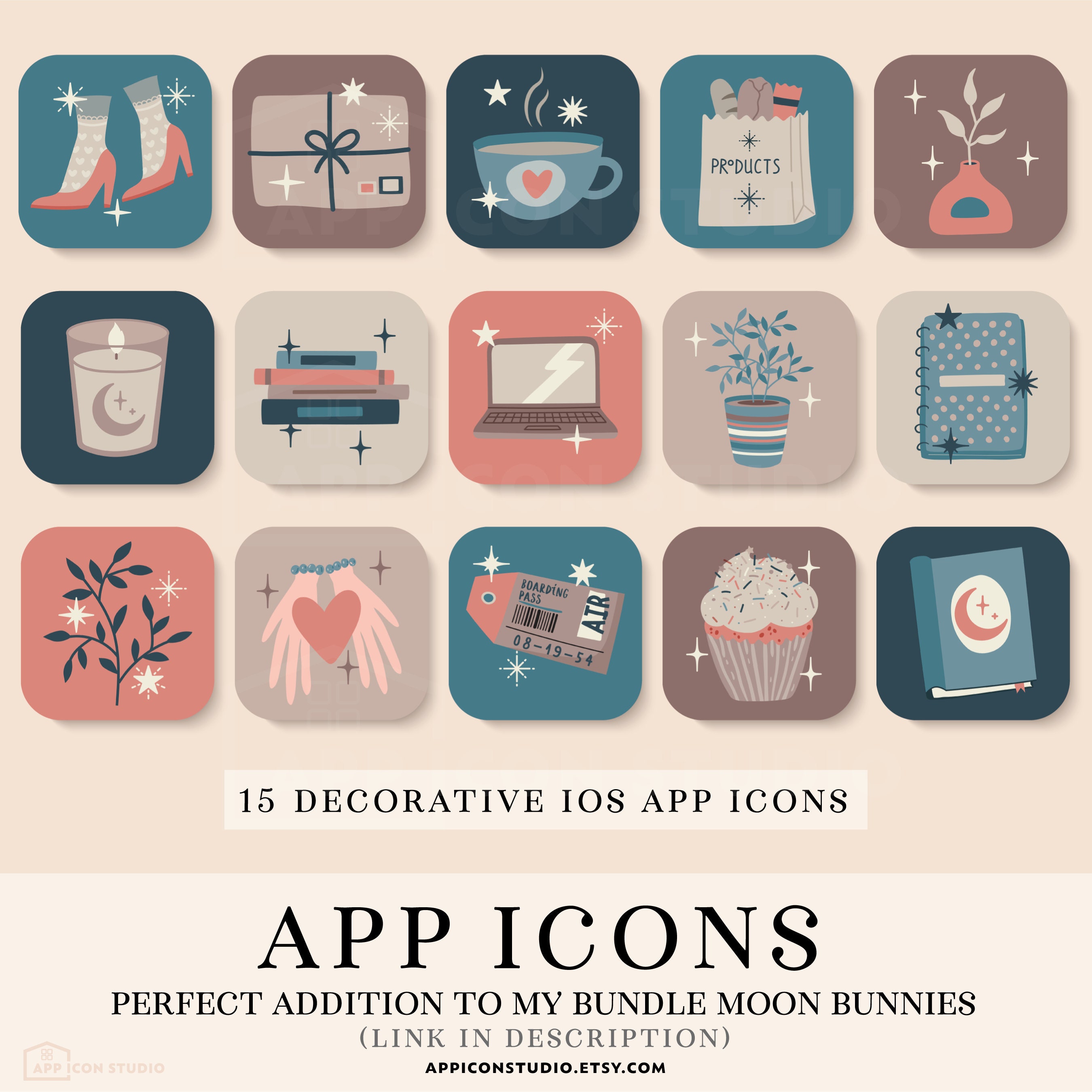 Stars Highlight Icons Ios 14 App Icons Ios14 Aesthetic Iphone | Etsy