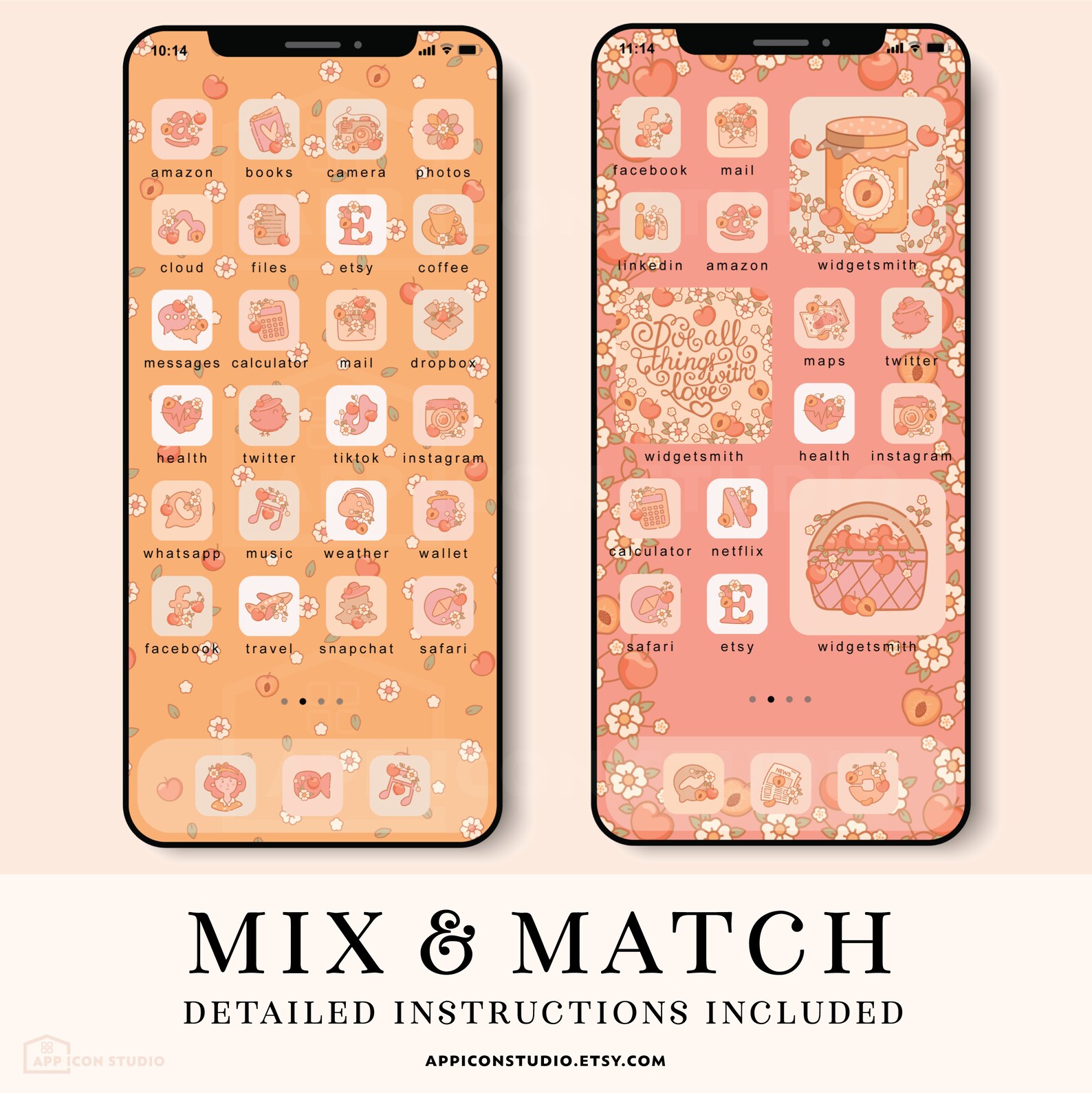 Peach Ios 14 Icons Cottagecore Peach App Icons Summer - Etsy Australia