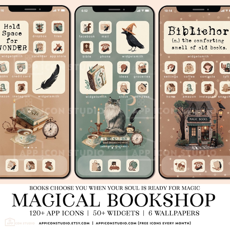Book Genre Icons Ios App Icon Pack Reading iPhone Theme Cozy Magic ...