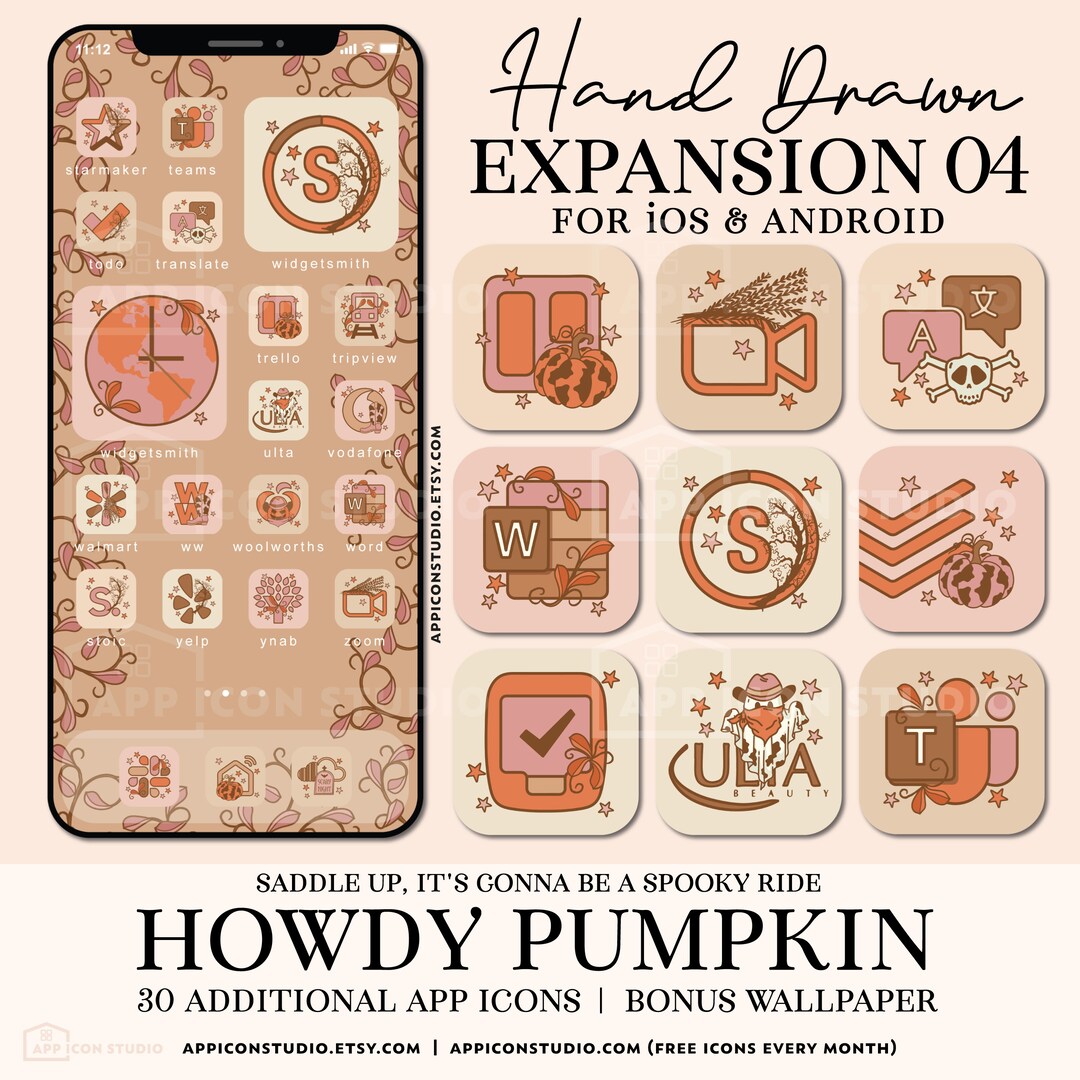 Western Icons Halloween iPhone Theme Fall App Icons and Widgets Ios ...