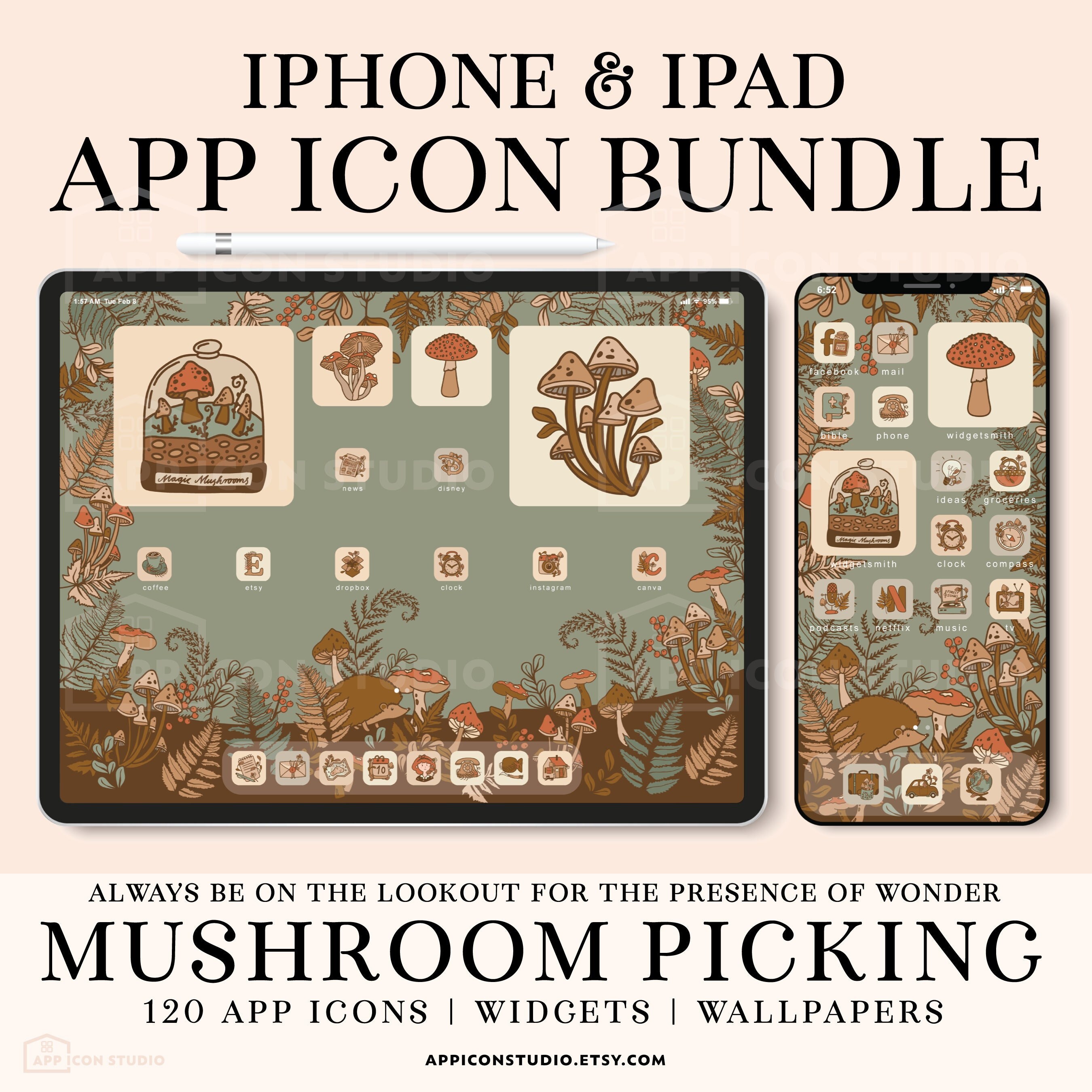 Ios 15 Icons Fall for Iphone and Ipad Mushroom Icons Ios 14 - Etsy Canada