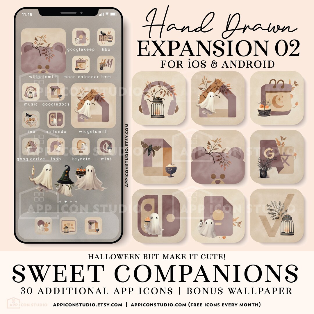 Cute Halloween Icons for Ios iPhone and Android Phones, Ghosts App ...