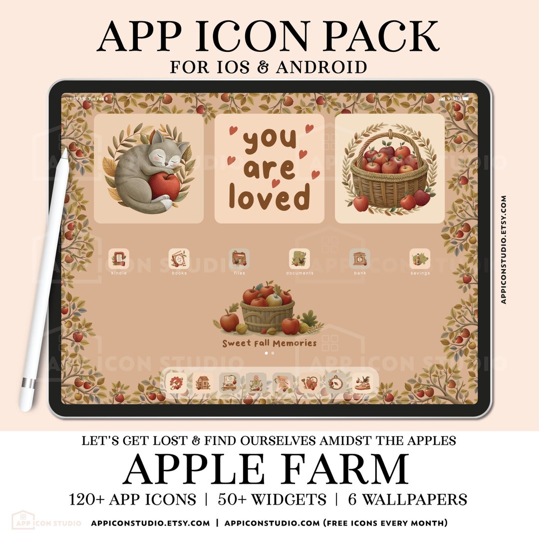 Apple App Icon Pack iPad Icons Fall Farmhouse Ios Aesthetic App Icons ...