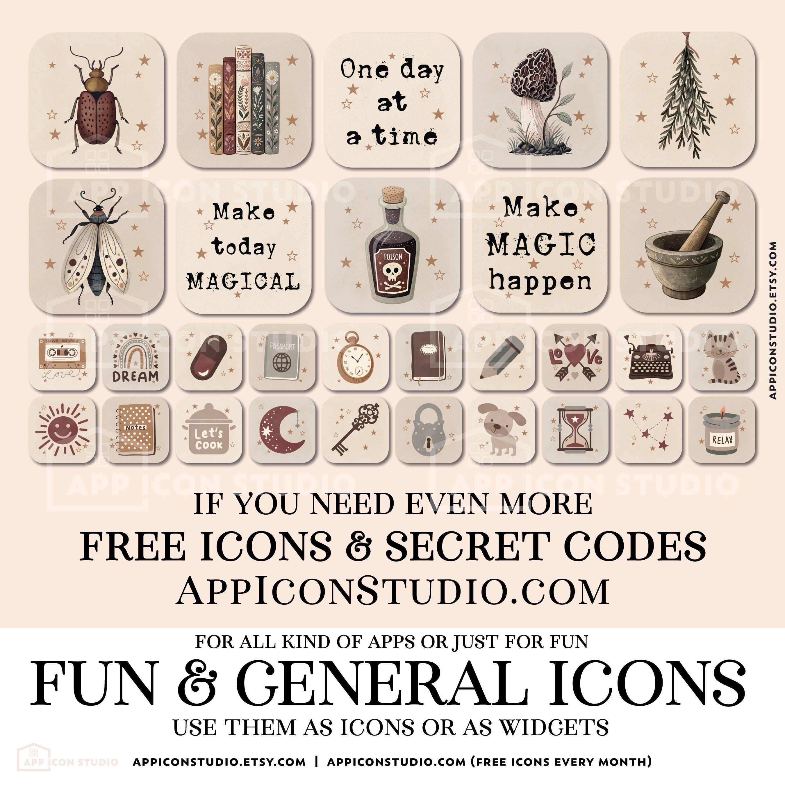Dark Apothecary App Icon Pack: Gothic Cottagecore Ios Android Theme ...