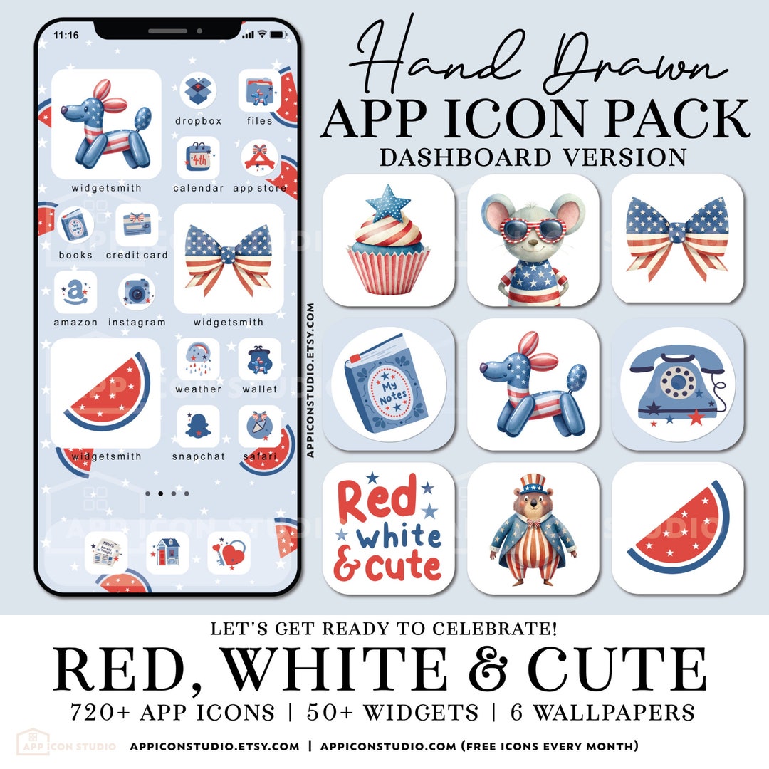 4th of July Ios App Icons iPhone Theme Cute Independence Day Summer ...