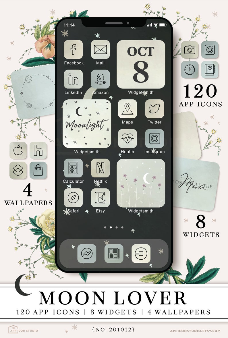 Ios Icons Moon Iphone Icons Ios 14 Aesthetic App Icon Stars - Etsy