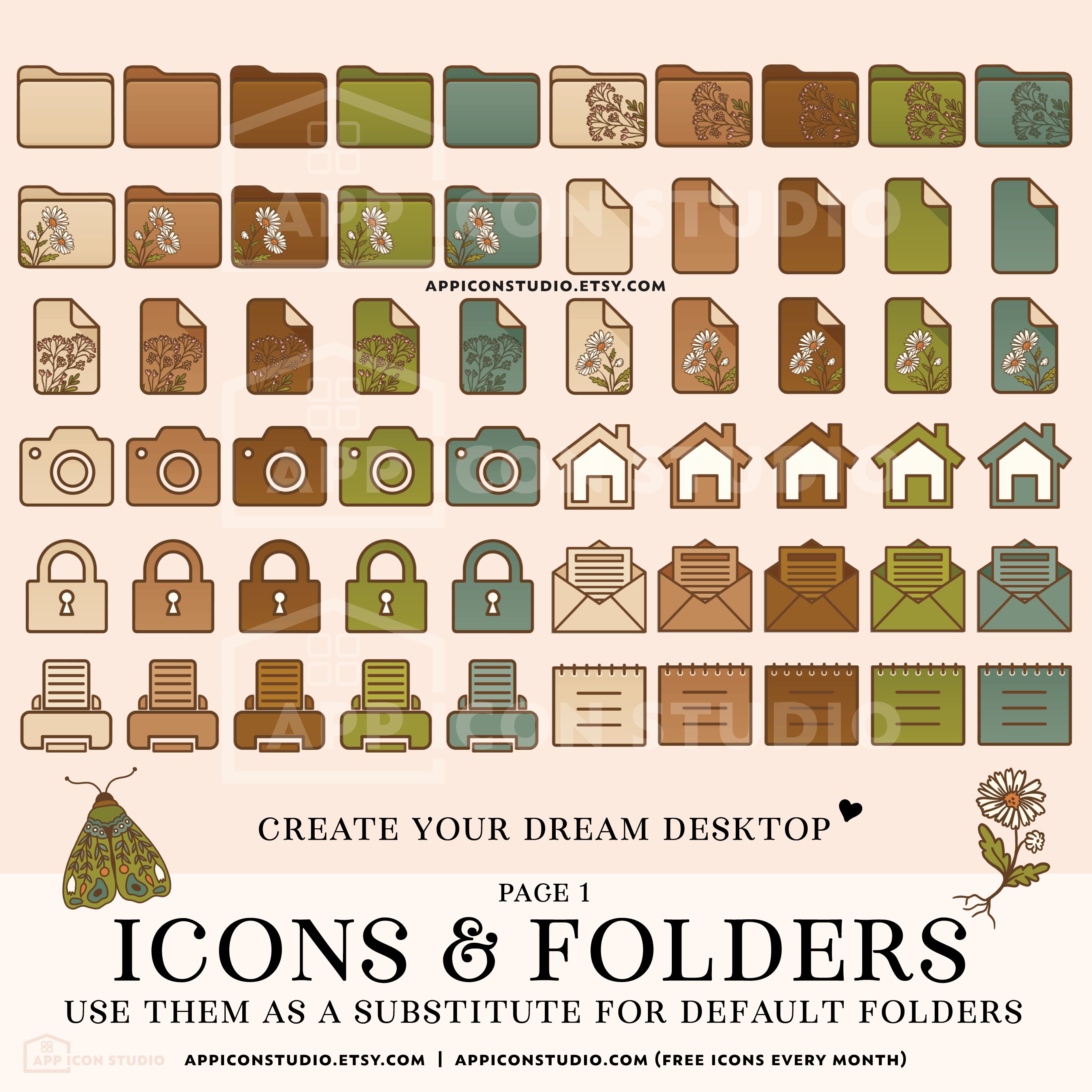 Desktop Icon Folders PC Mac Windows Computer Cozy Wallpapers ...