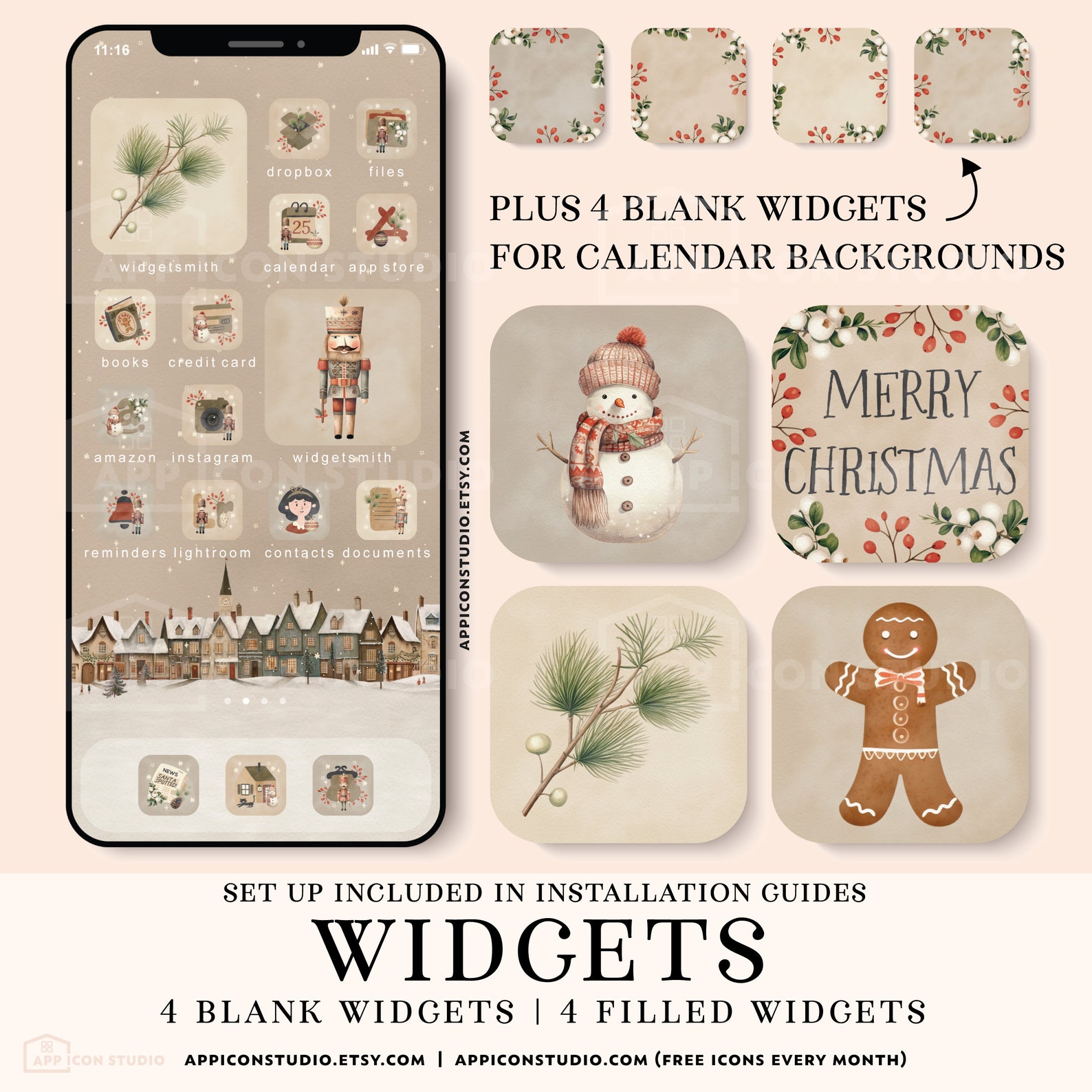 Christmas App Icons, Ios Icons Festive, Aesthetic Christmas Iphone ...