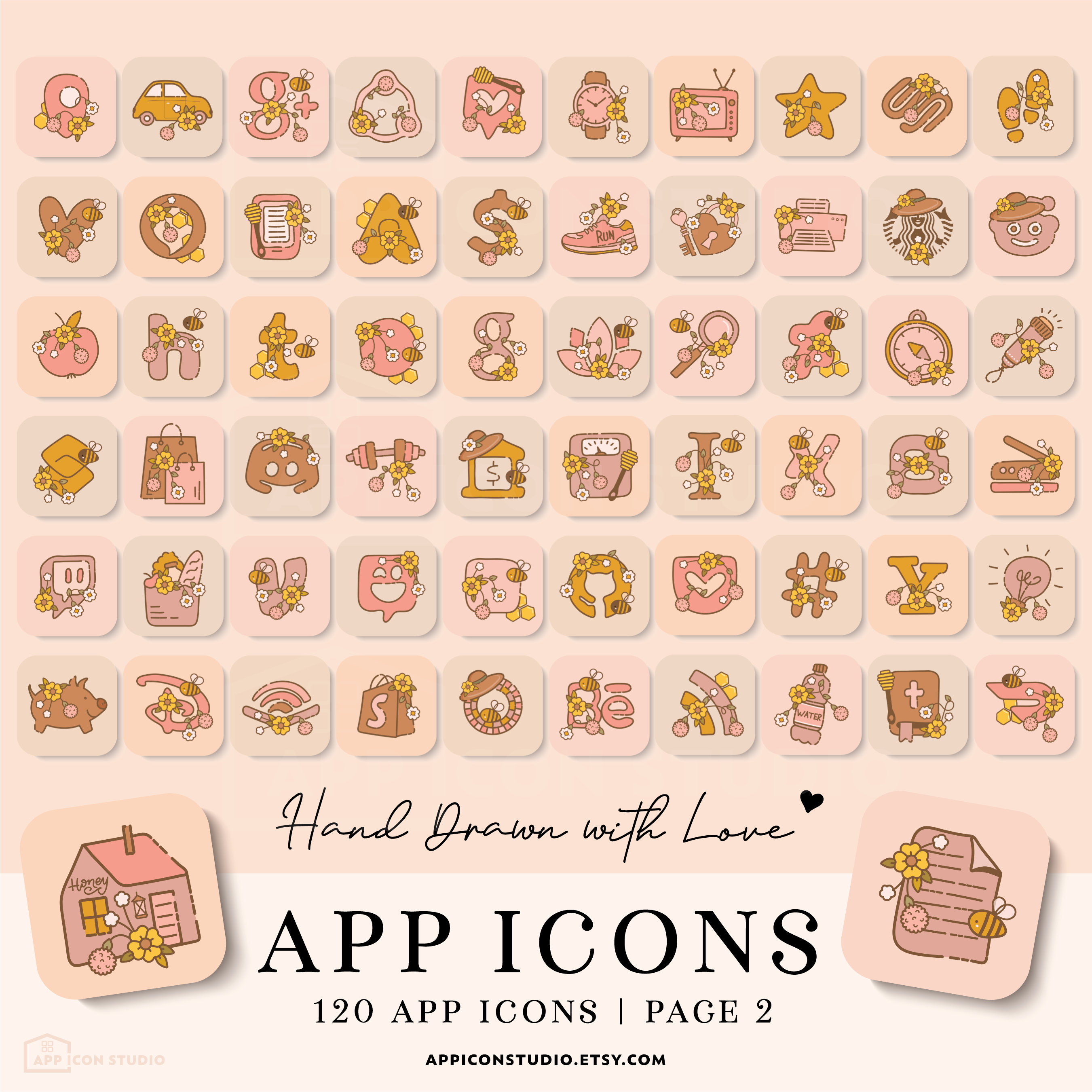 Honey Bees Aesthetic App Icons Ios 14 Icons Iphone Icons - Etsy Hong Kong