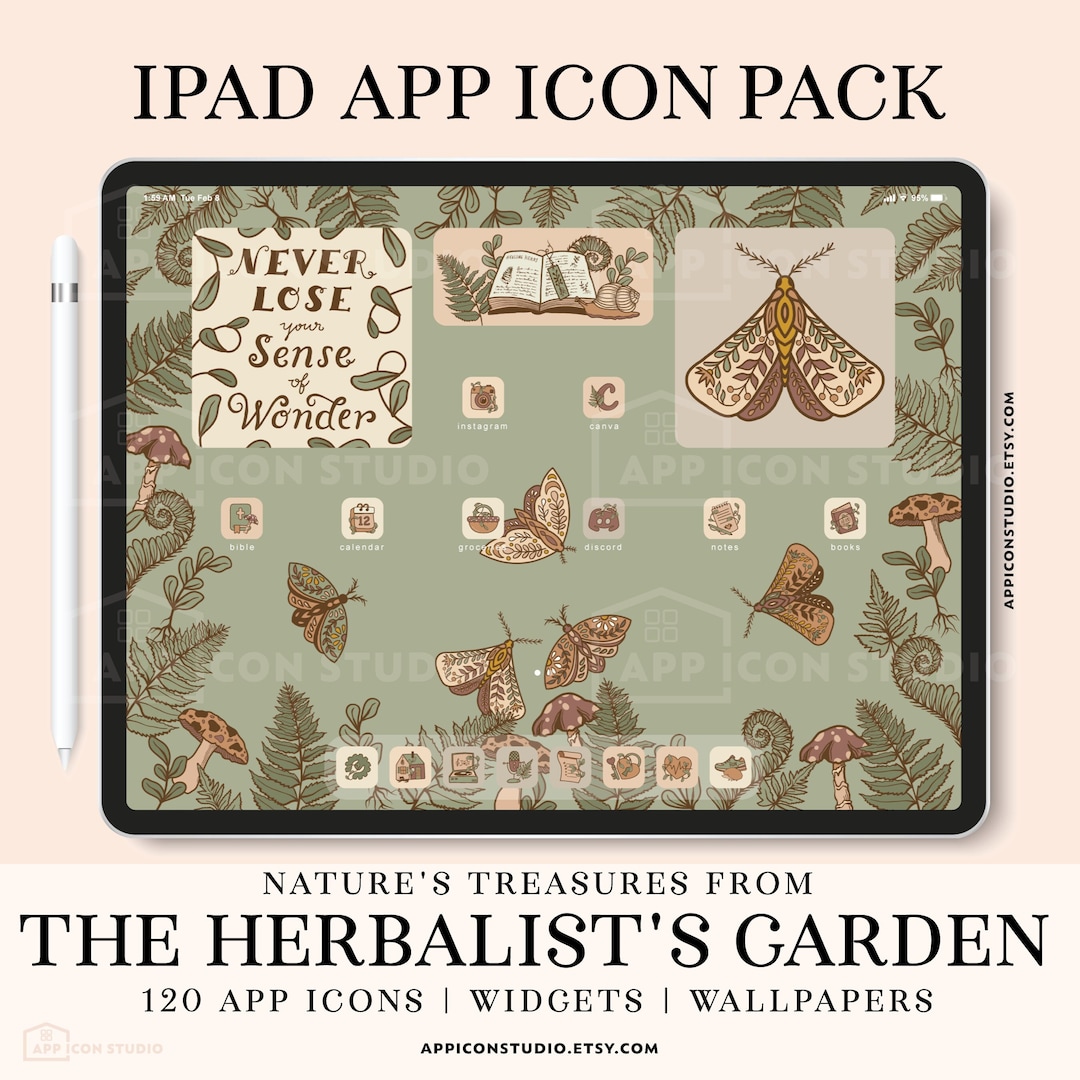 Widgets for Ipads Cottagecore Green iPad App Icons, Widgets Neutrals ...