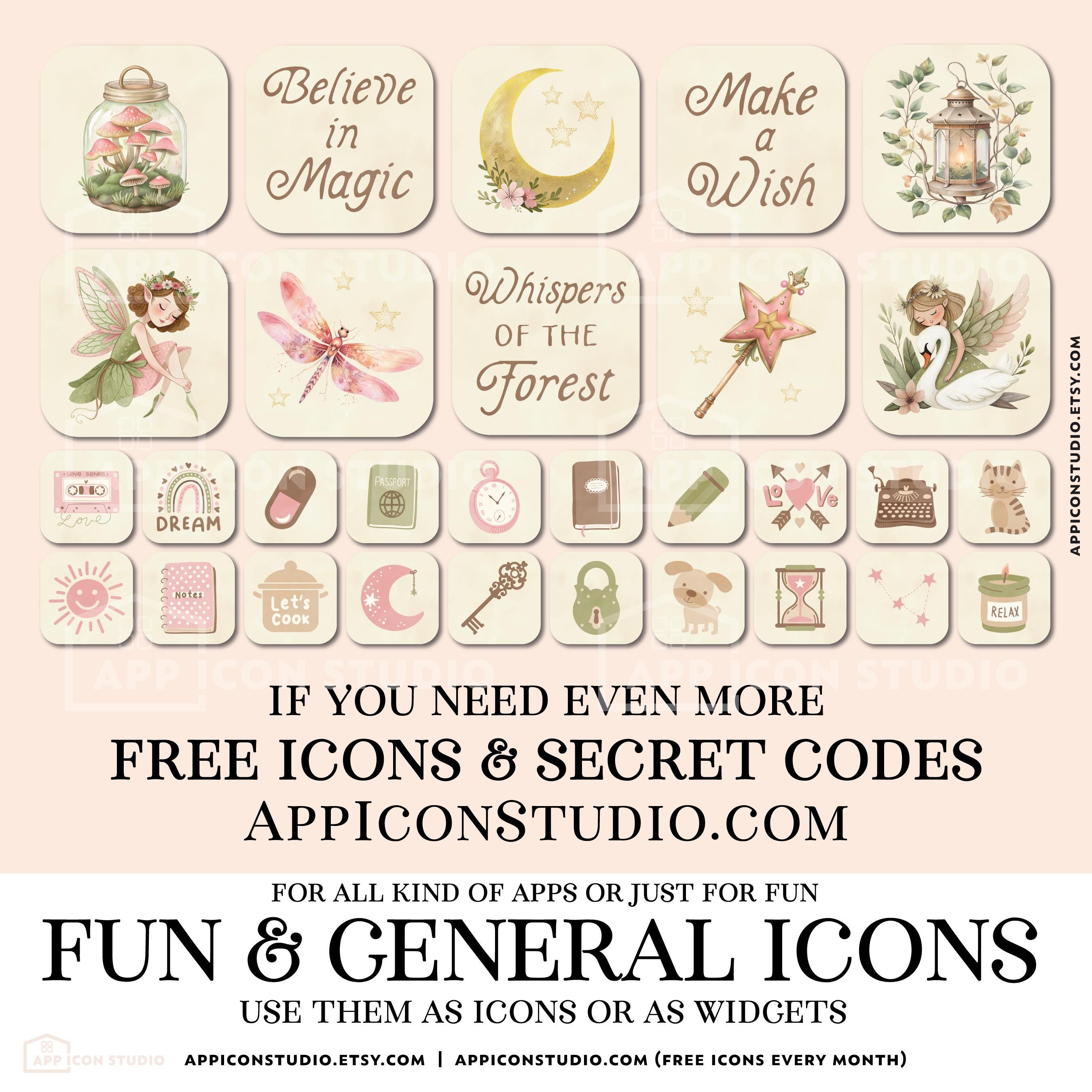 Android Icon Pack iPhone Icons Pastel App Icon for Ios 14 Pink Green ...