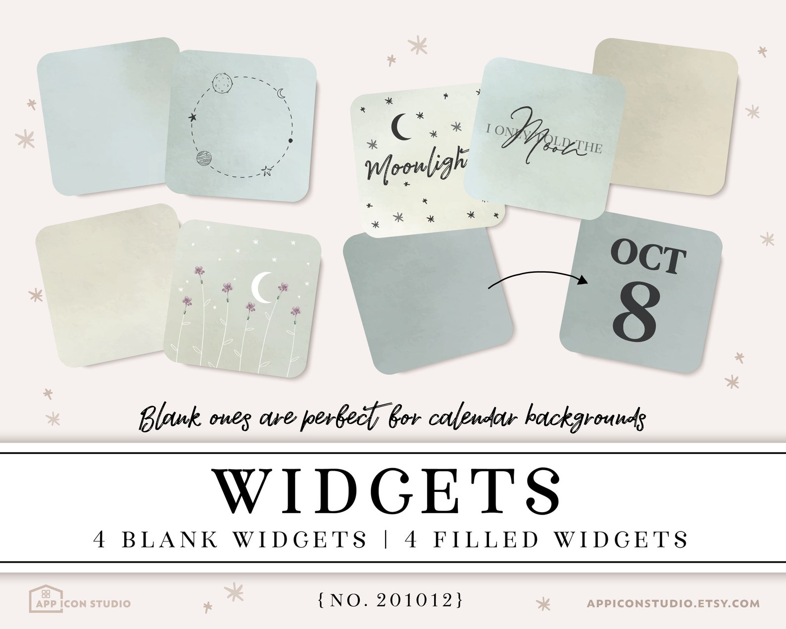 Ios Icons Moon Iphone Icons Ios 14 Aesthetic App Icon Stars - Etsy