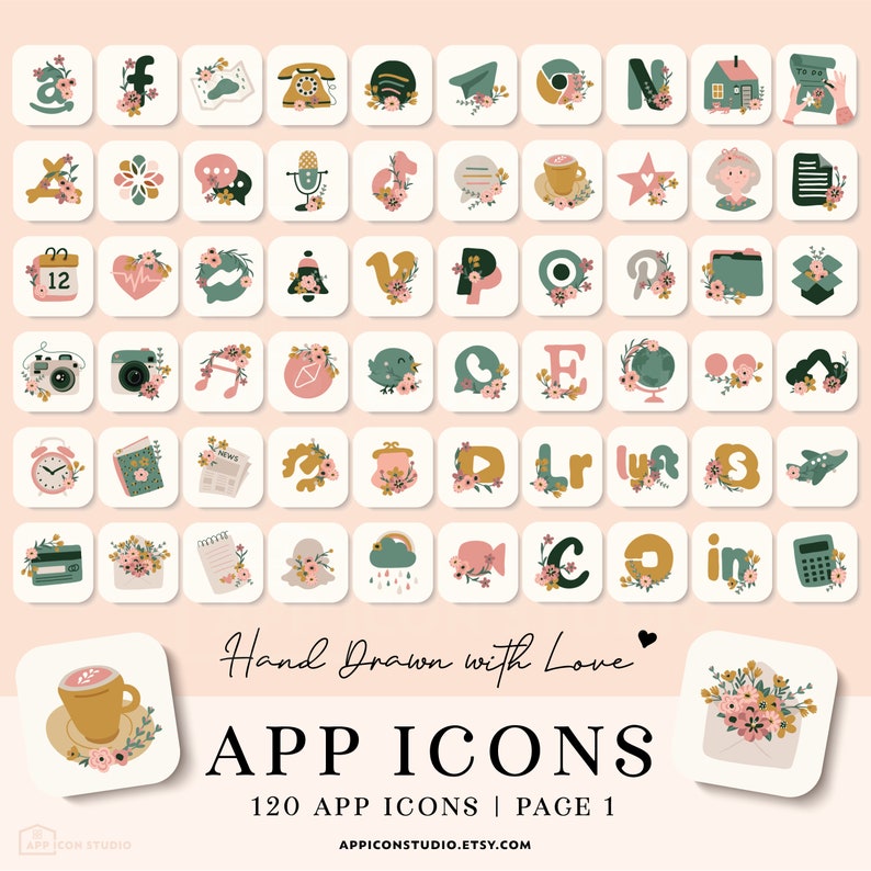 Hand Drawn Ios 14 Icons Iphone Icons Handdrawn App Icons - Etsy