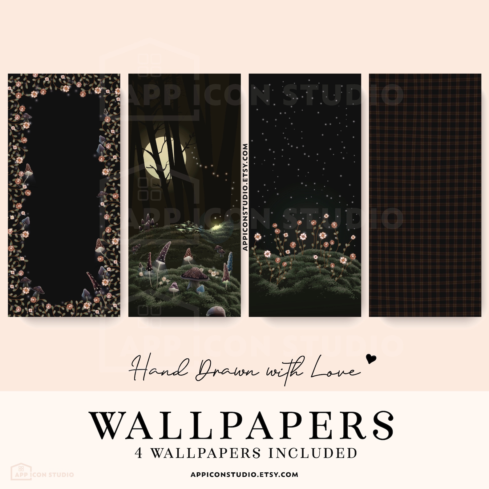 Ios Black Icons Ios 14 Black Icons Brown Iphone App Icons - Etsy