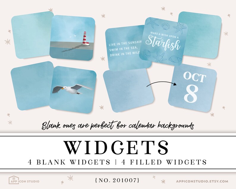 Ios App Icons Ocean Blue App Covers 201007 - Etsy