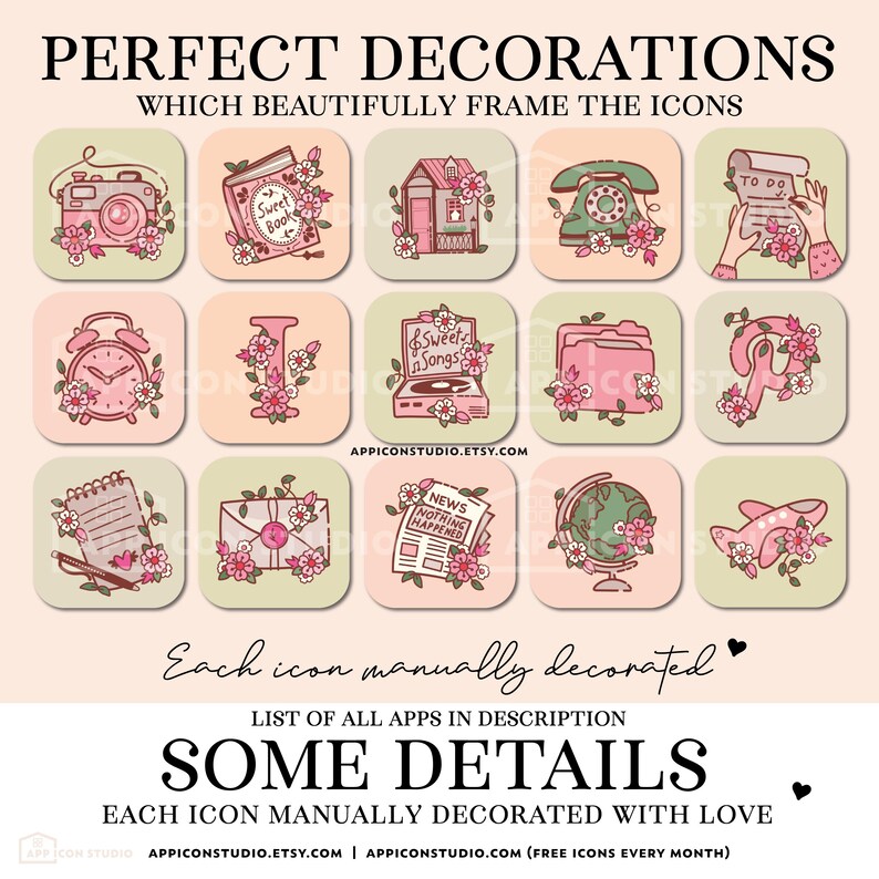 Ios Icons Cute Pink Aesthetic iPhone Theme App Icon Pack Phone ...