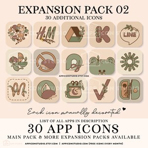 Cottagecore Icon Pack for Ios and Android Green Tones Wallpapers and ...