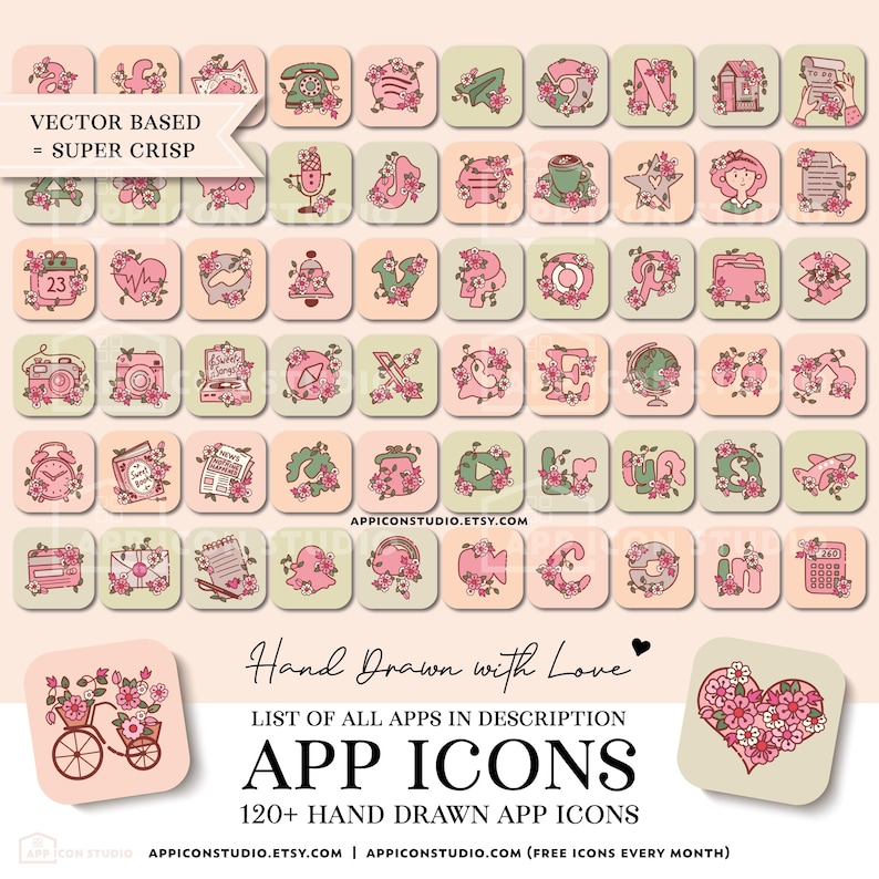 Ios Icons Cute Pink Aesthetic iPhone Theme App Icon Pack Phone ...
