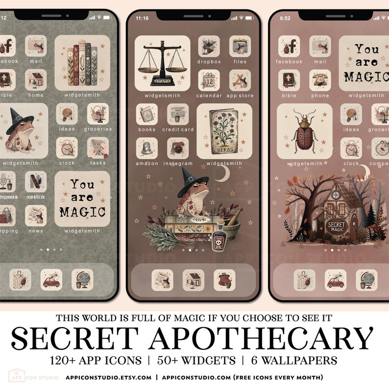 Dark Apothecary App Icon Pack: Gothic Cottagecore Ios Android Theme ...