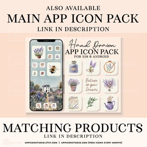 Lavender App Icons for iPhone and Android, Purple and Green Ios Icon ...