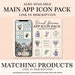 Lavender App Icons for iPhone and Android, Purple and Green Ios Icon ...