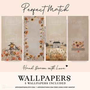 Cozy Fall App Icon Set Autumn Aesthetic Ios App Icons Custom Home ...