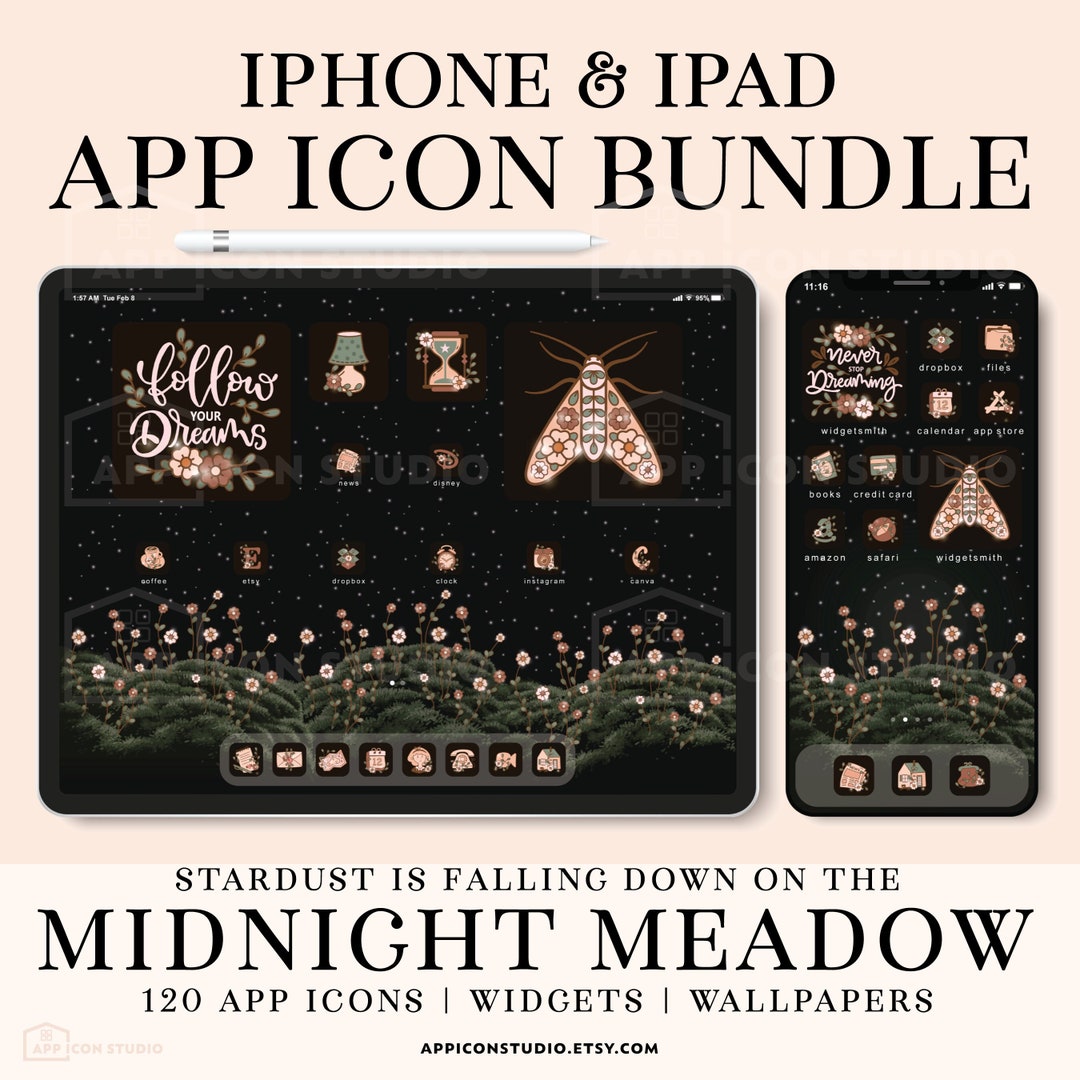 Ios App Icons Black IG Highlights Covers Icon iPhone Dark Cottagecore ...