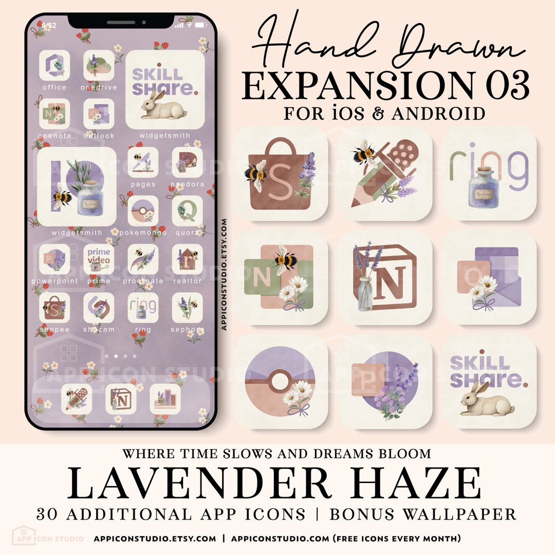 Purple Phone Icons, Lavender Theme Ios App Icon Pack, Summer iPhone ...