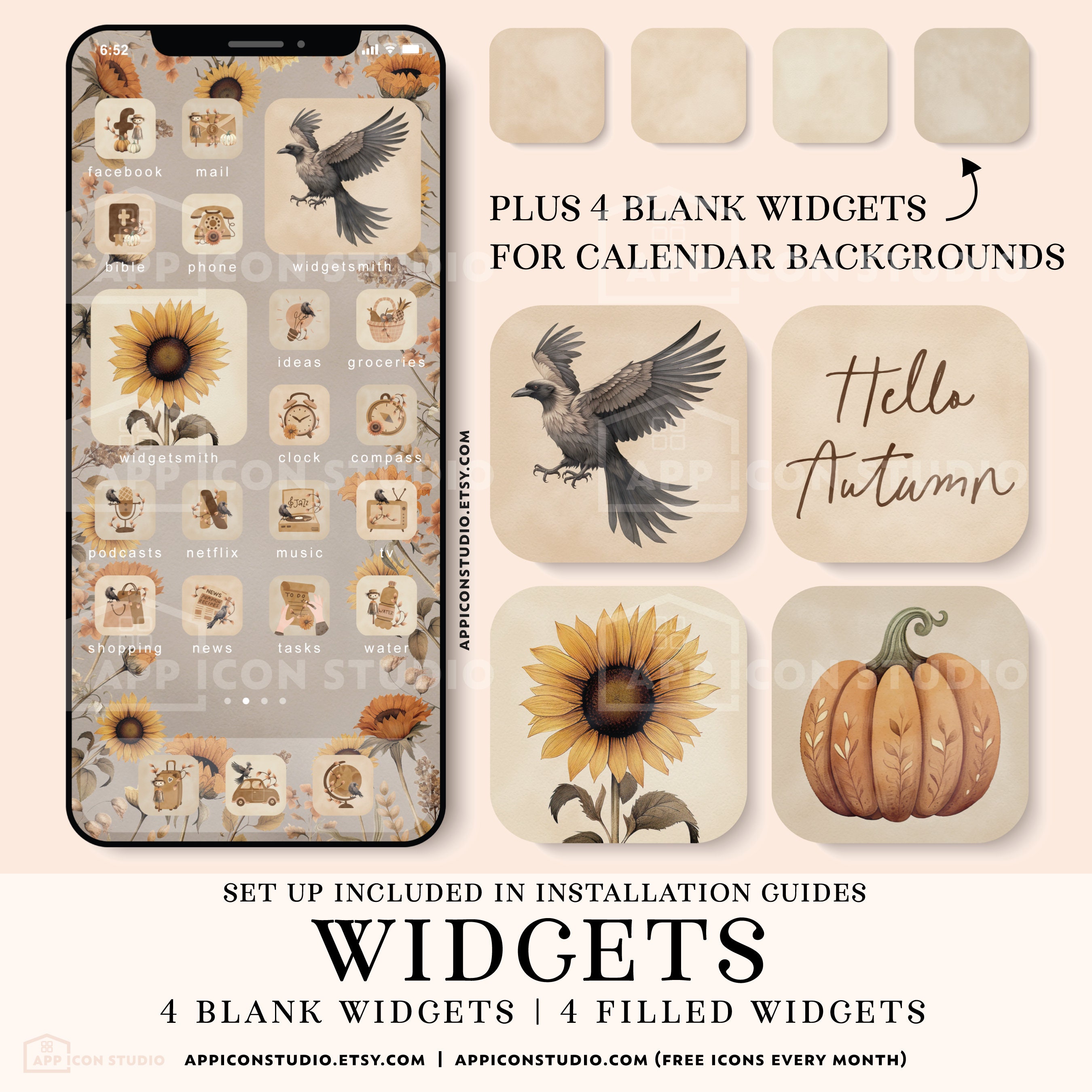 Autumn Aesthetic iPhone and iPad Icon Bundle With Widgets and ...