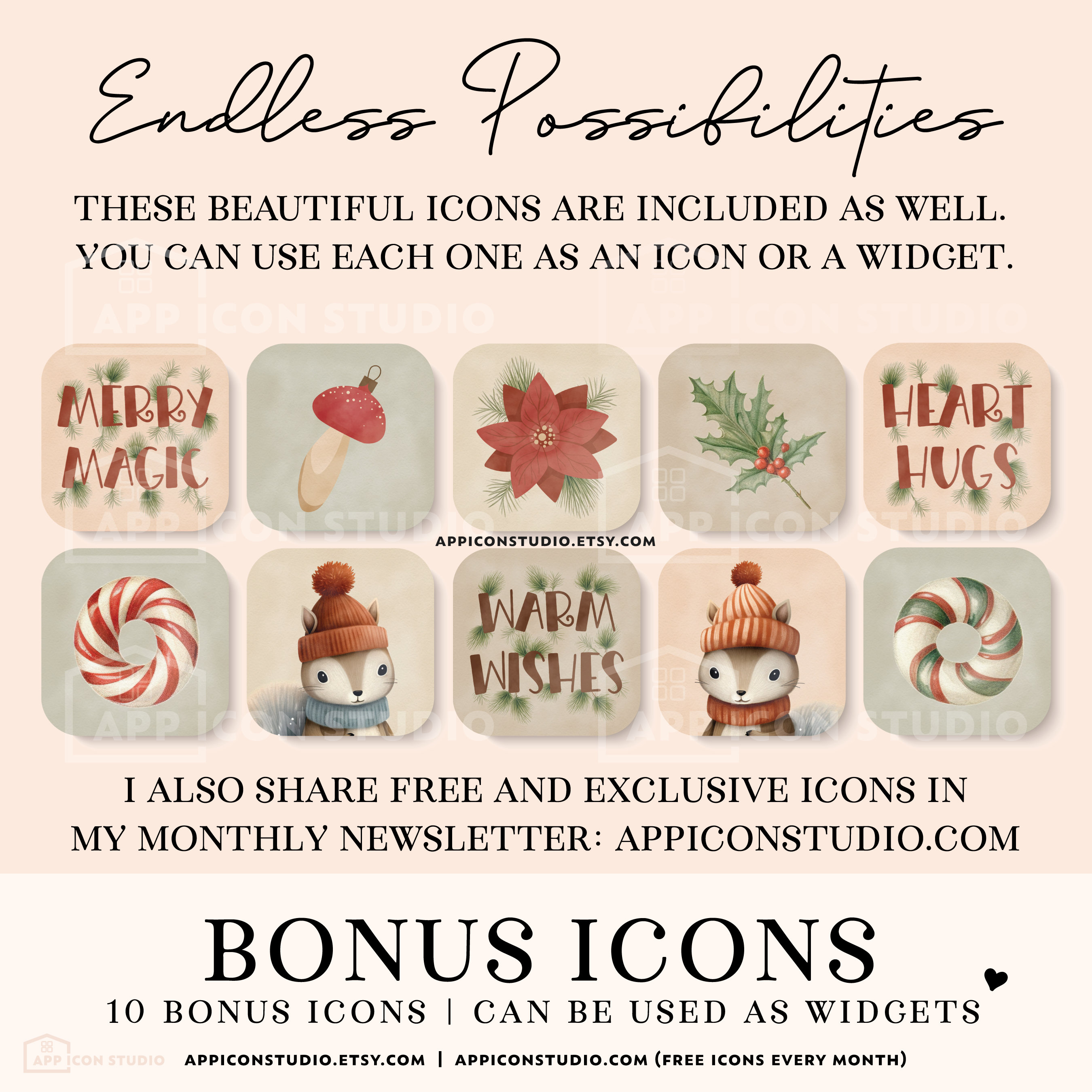 App Icons Aesthetic Winter Theme Cozy Hand Drawn Snow Icons for Ios ...