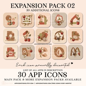 Apple Harvest App Icons for iPhone and Android Fall Ios Theme Autumn ...