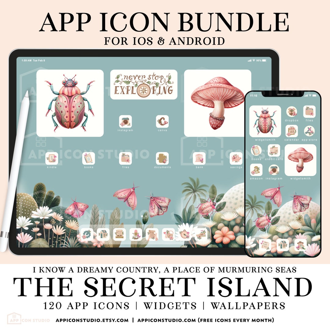 IPhone Icons Pink and Blue Animal Summer Theme App Icons Wallpaper ...
