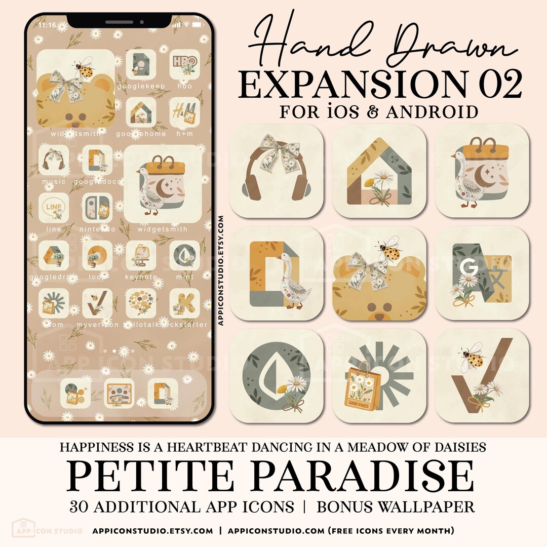 App Icon Summer Ios Icons Cottagecore Kit Daisies Wallpaper Daisy ...