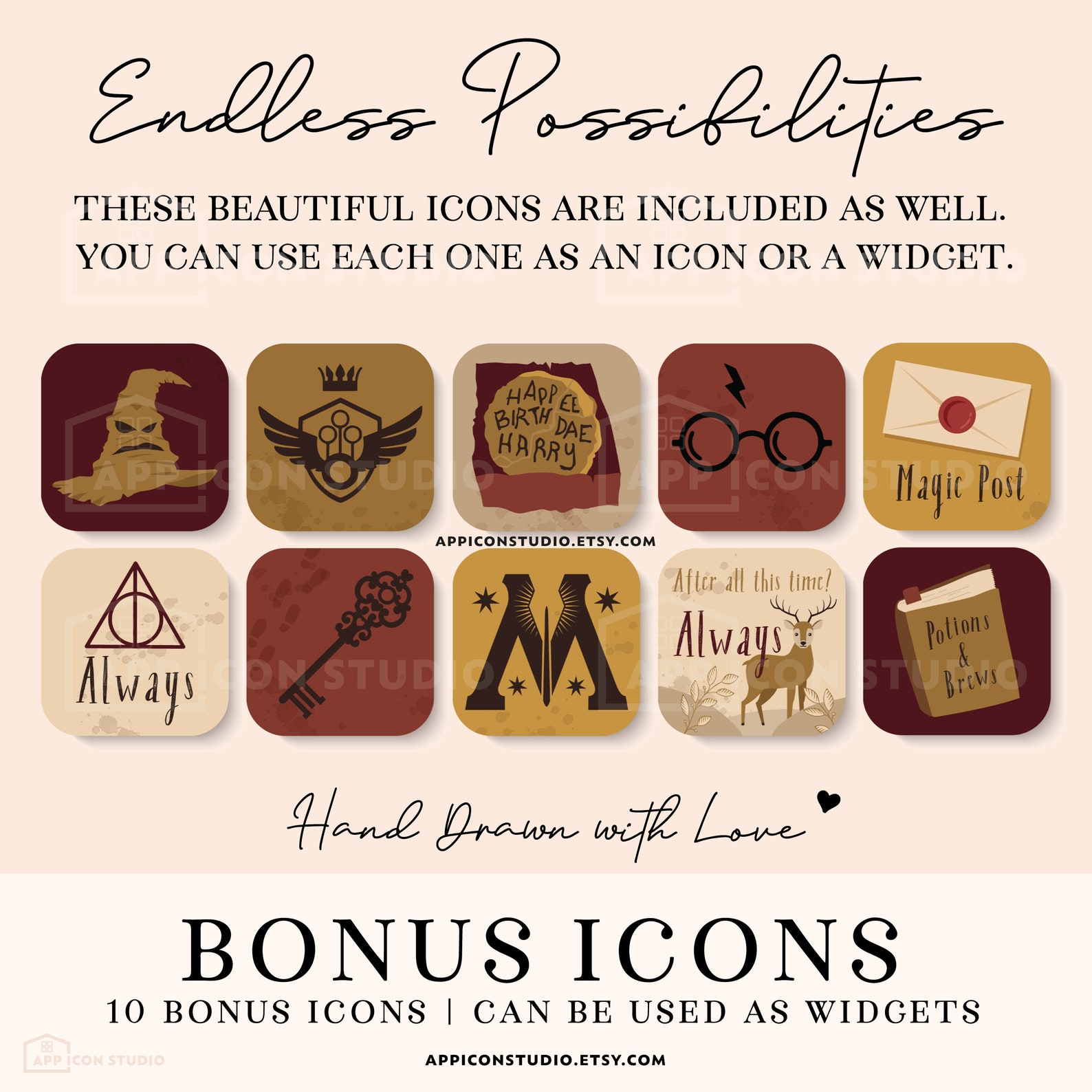 Wizard Houses App Icons Magic School Ios 14 Icons Wizarding - Etsy