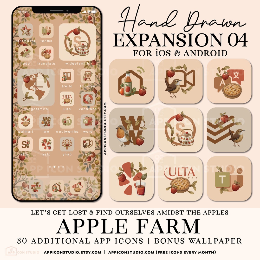Fall iPhone Theme Apple Farm App Icons and Widgets Ios Icons Phone ...