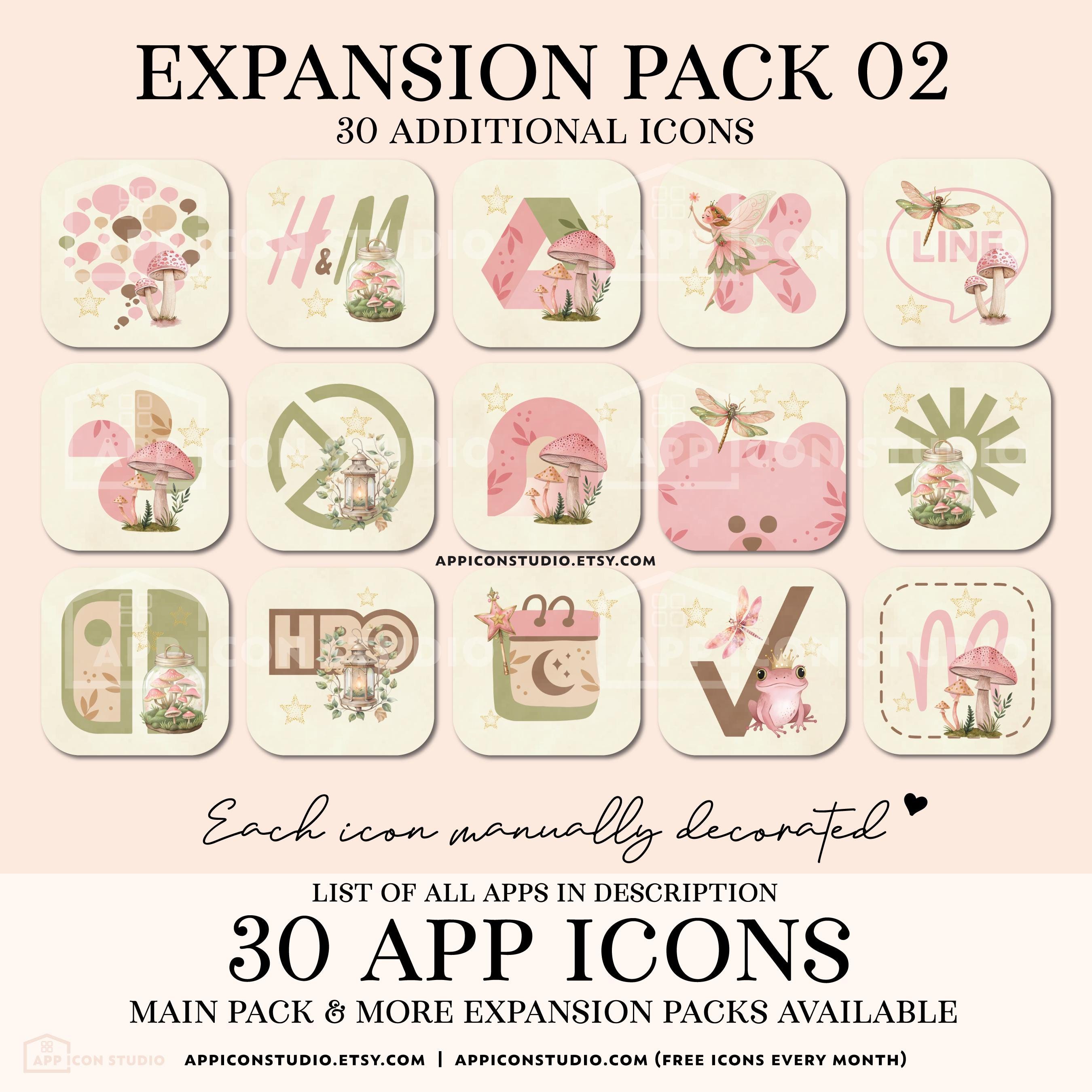 Application Icons Pack iPhone Icons Green Ios Icons Fairycore Aesthetic ...