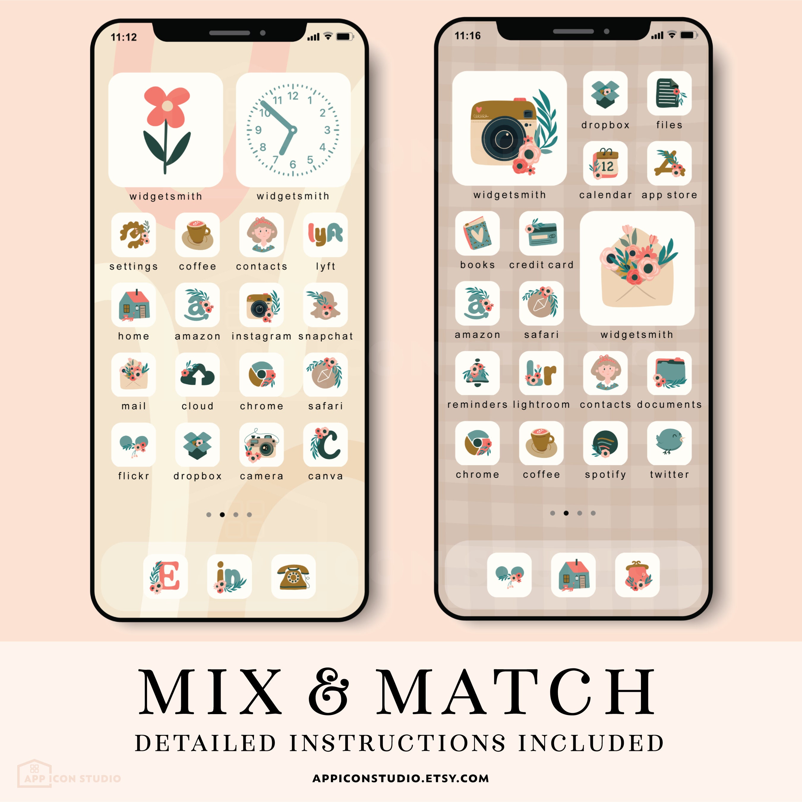 Hand Drawn App Icon Pack, Aesthetic Ios Icons, iPhone Icons, Hand Drawn ...