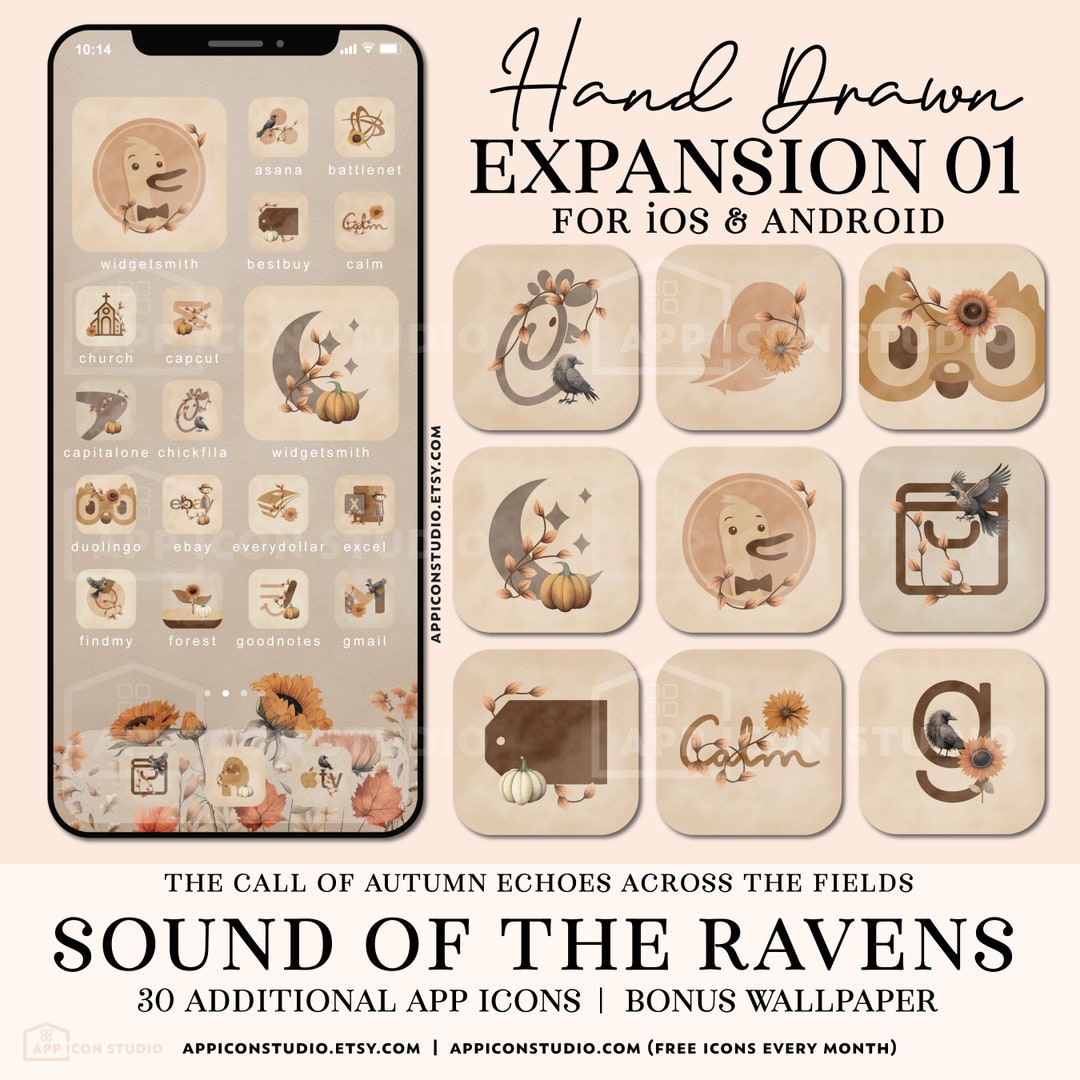 App Icons Beige Fall Aesthetic Ios Icon Set Autumn Phone Theme in ...