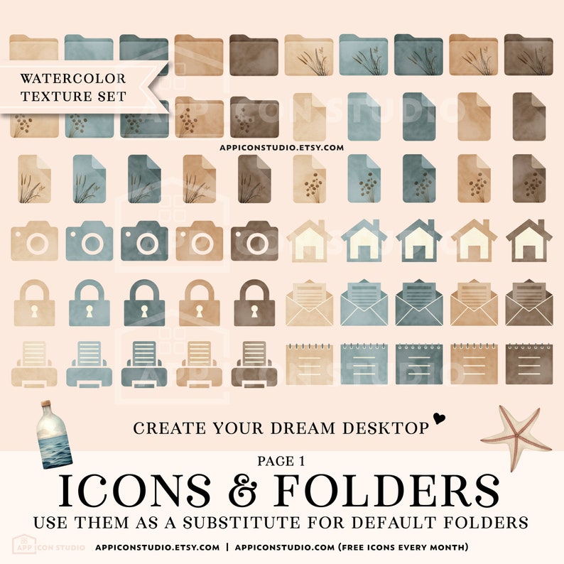 Summer Themed Desktop Organizer Wallpaper With Folder Icons, MacBook ...