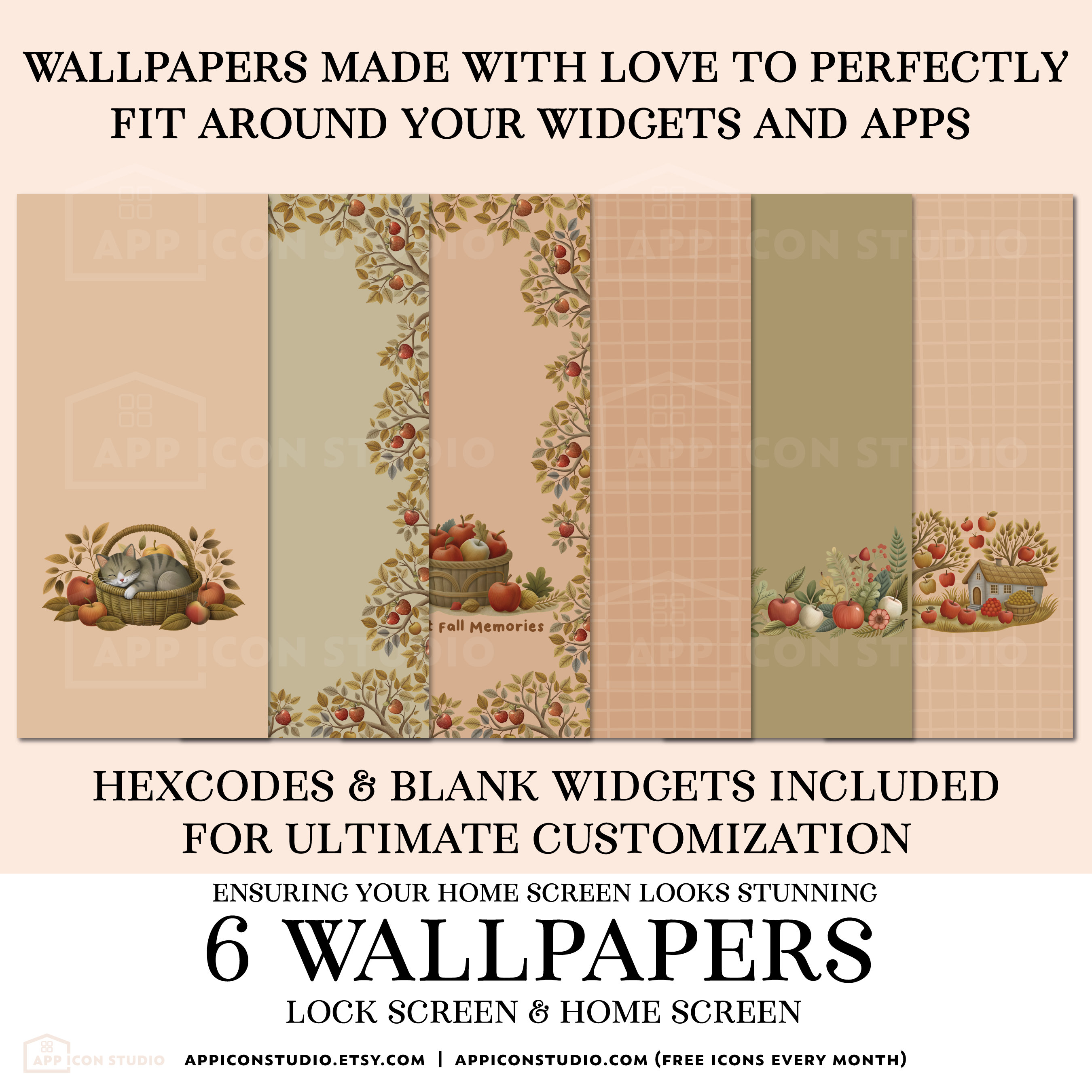 Apple App Icons Fall Farmhouse Cute Ios Icons Pack Fall Farm Phone ...