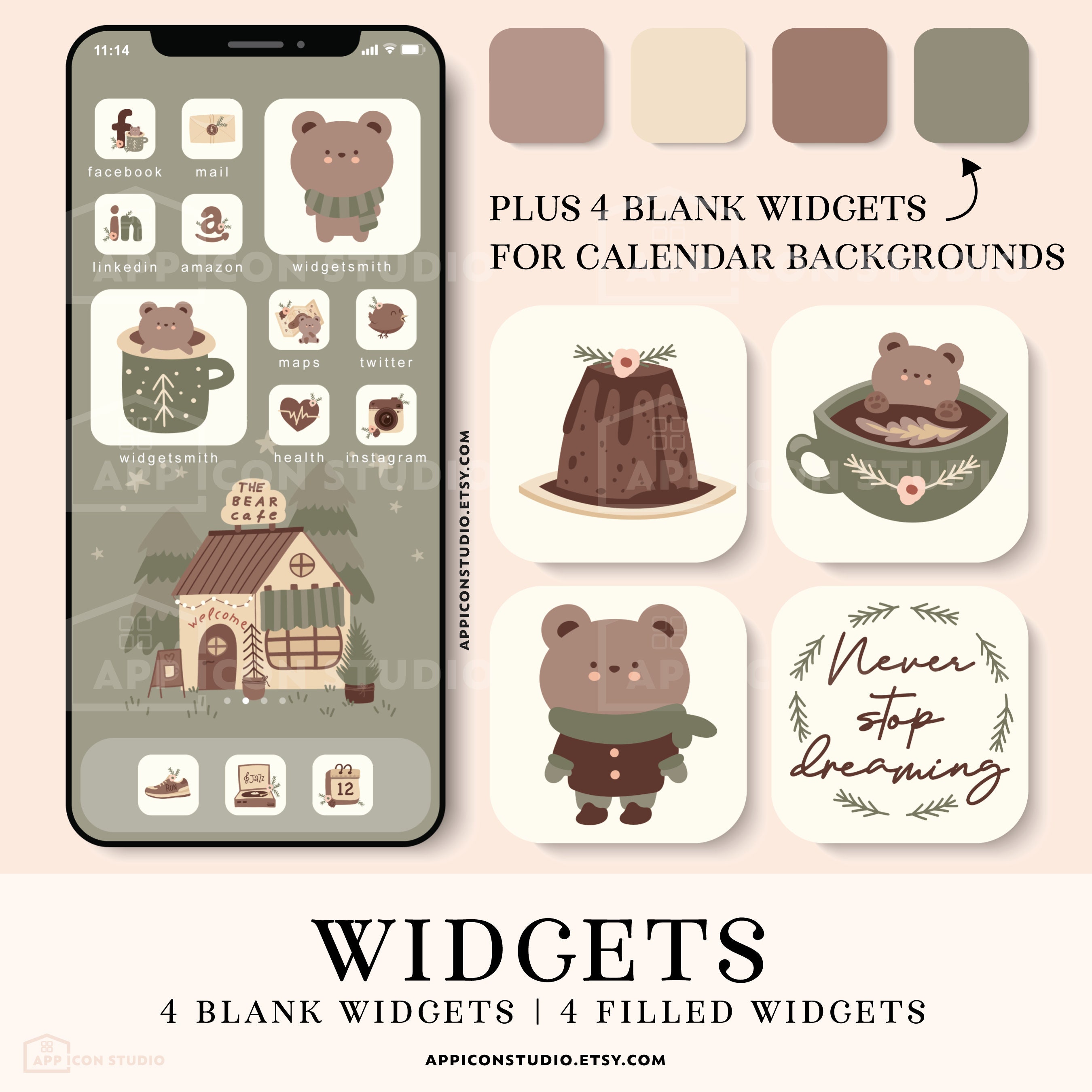 Beige App Icons Widgets Neutrals Cute Winter Bear Ios Icon - Etsy Canada
