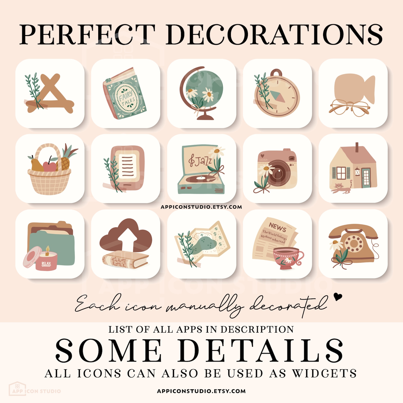 Book Lover App Icons Bookworm Ios Icons Iphone Icons for - Etsy