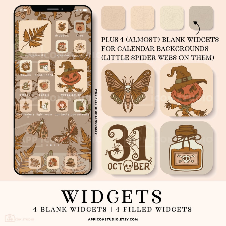 App Icons Halloween Ios 14 Icons Fall iPhone Icons Ios 15 Autumn Theme ...