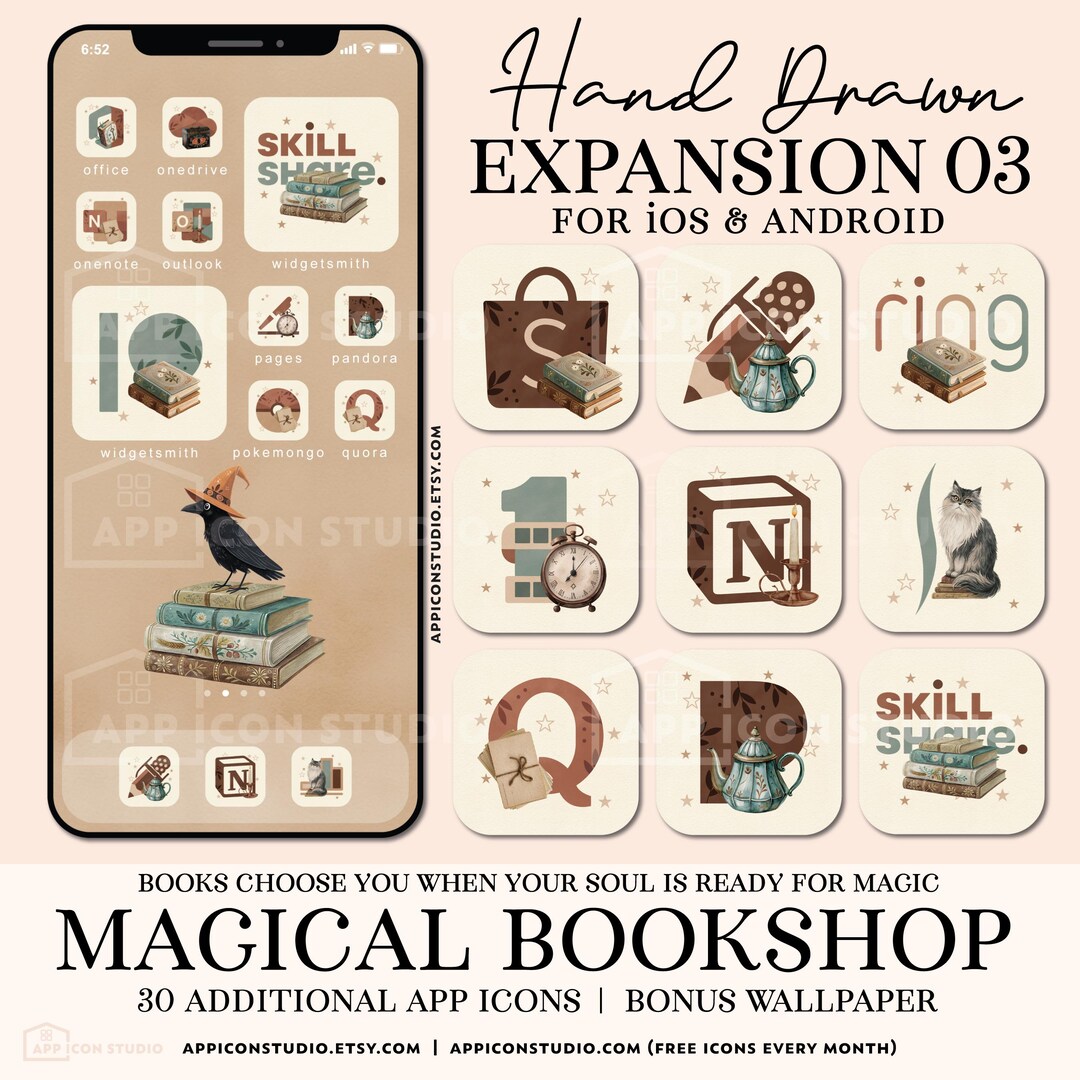 App Icons Book Genre Icon Pack Bookcore Aesthetic iPhone Widget Custom ...