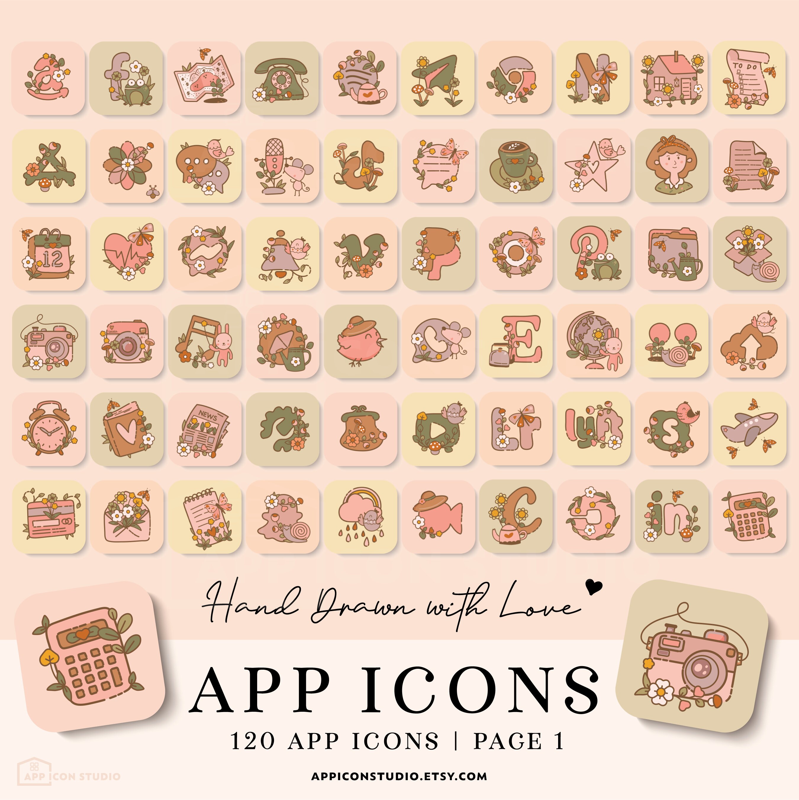 Cottagecore Aesthetic App Icons Ios Icons Iphone Icons - Etsy Canada