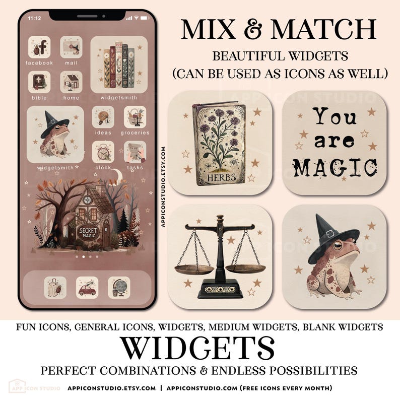 Dark Apothecary App Icon Pack: Gothic Cottagecore Ios Android Theme ...