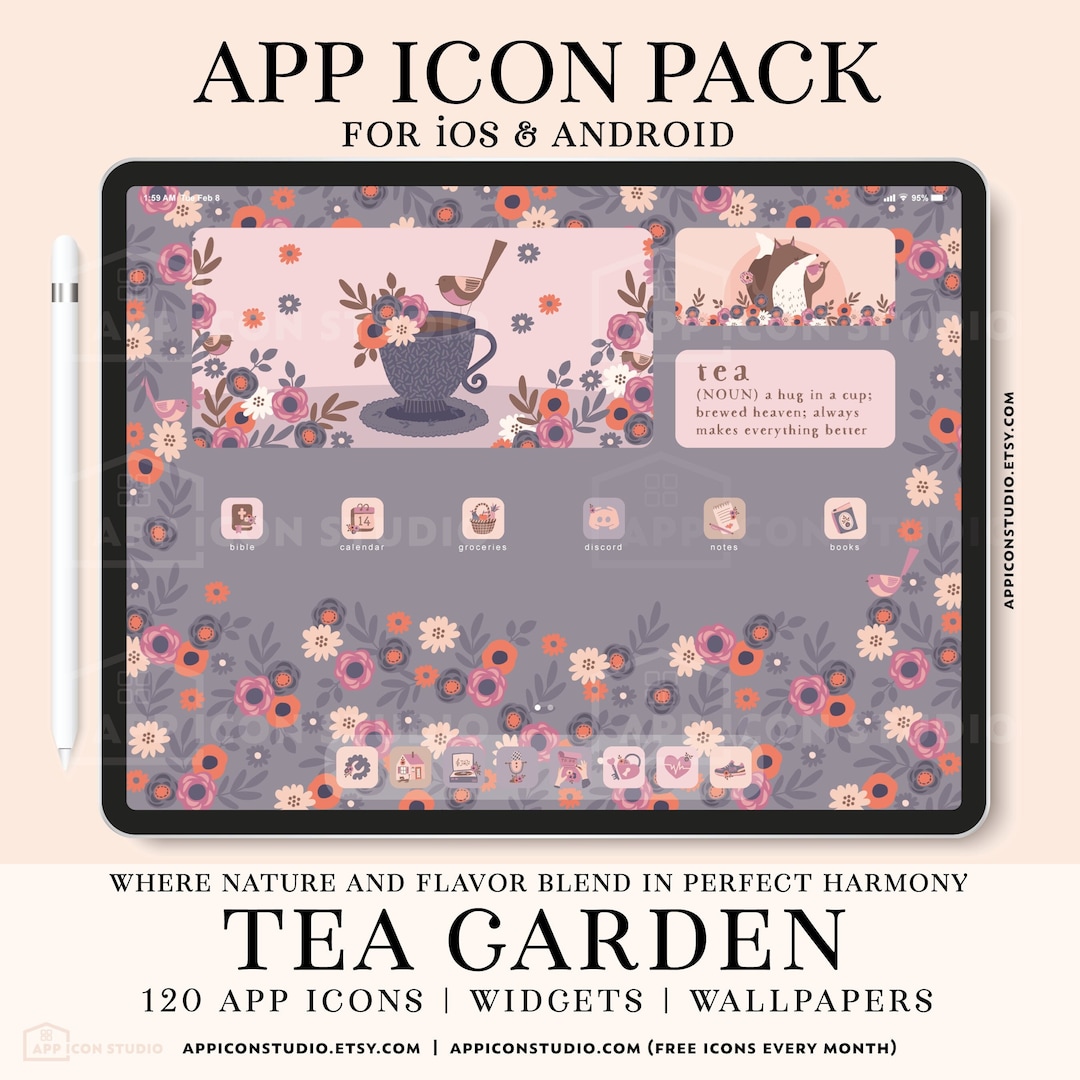 Purple iPad Icon Set With Wallpapers and Widgets, App Icons in ...