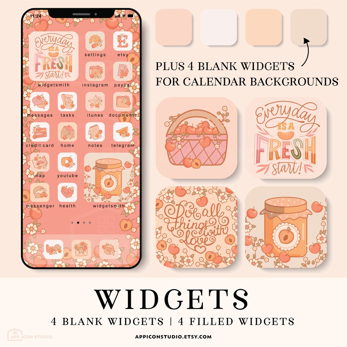 Peach Ios 14 Icons Cottagecore Peach App Icons Summer - Etsy Australia