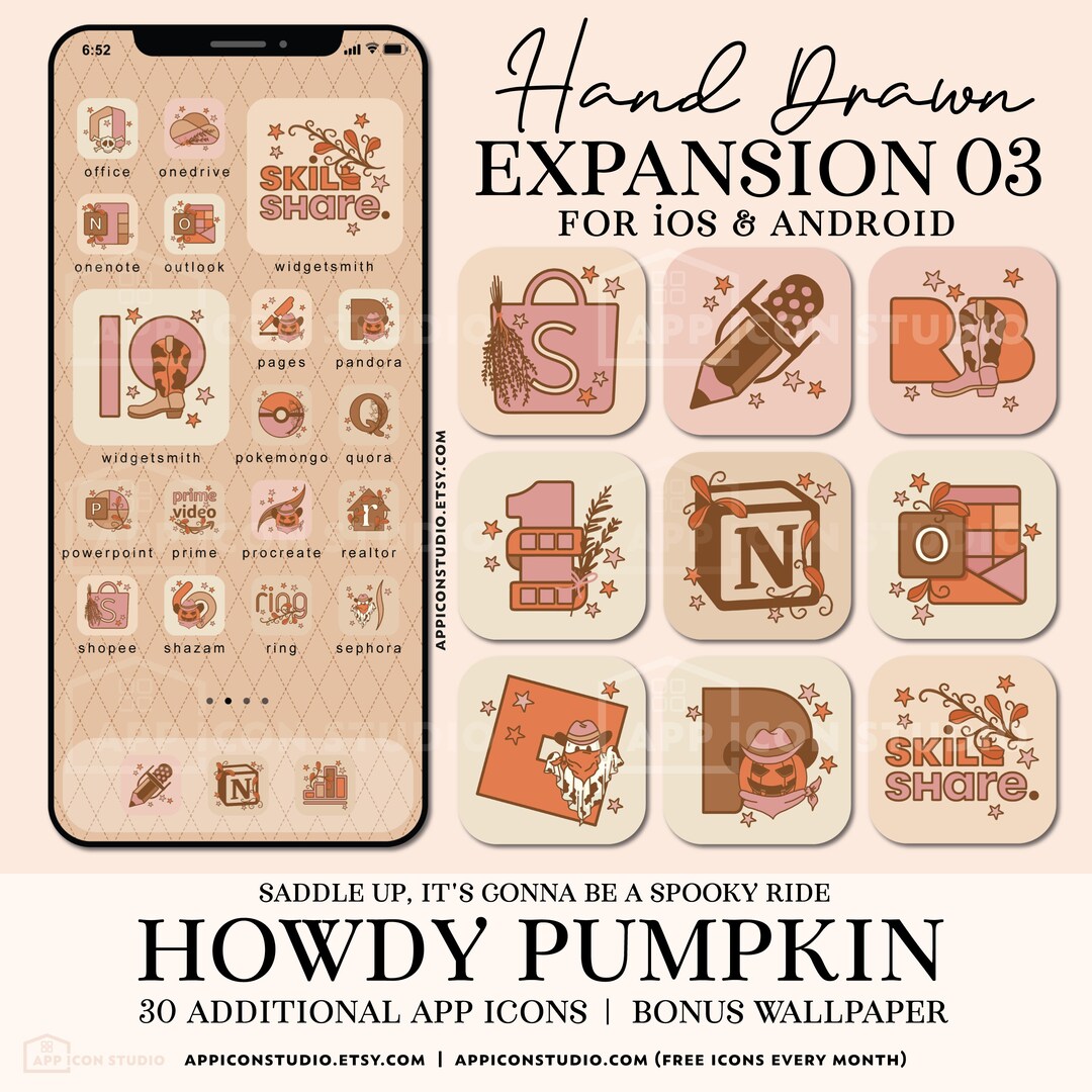 Halloween Western Icons iPhone Fall Aesthetic App Icon Pack Cute ...